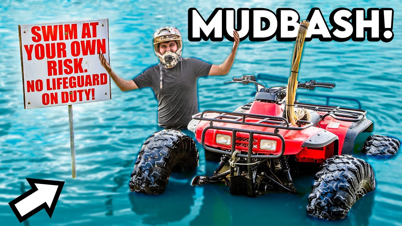 FLOATING MY FOUR-WHEELER ACROSS LAKE! *MUD BASH 2023* - YouTube