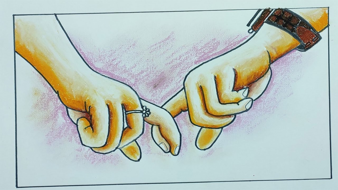 How to draw Couple Holding Hands Step By Step - Easy Drawing Lesson ...