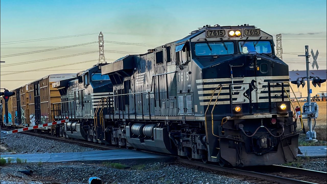 NS P98 ES40DC only online C44-9W DIT notched up climbing the hill in Rosewood NC - YouTube