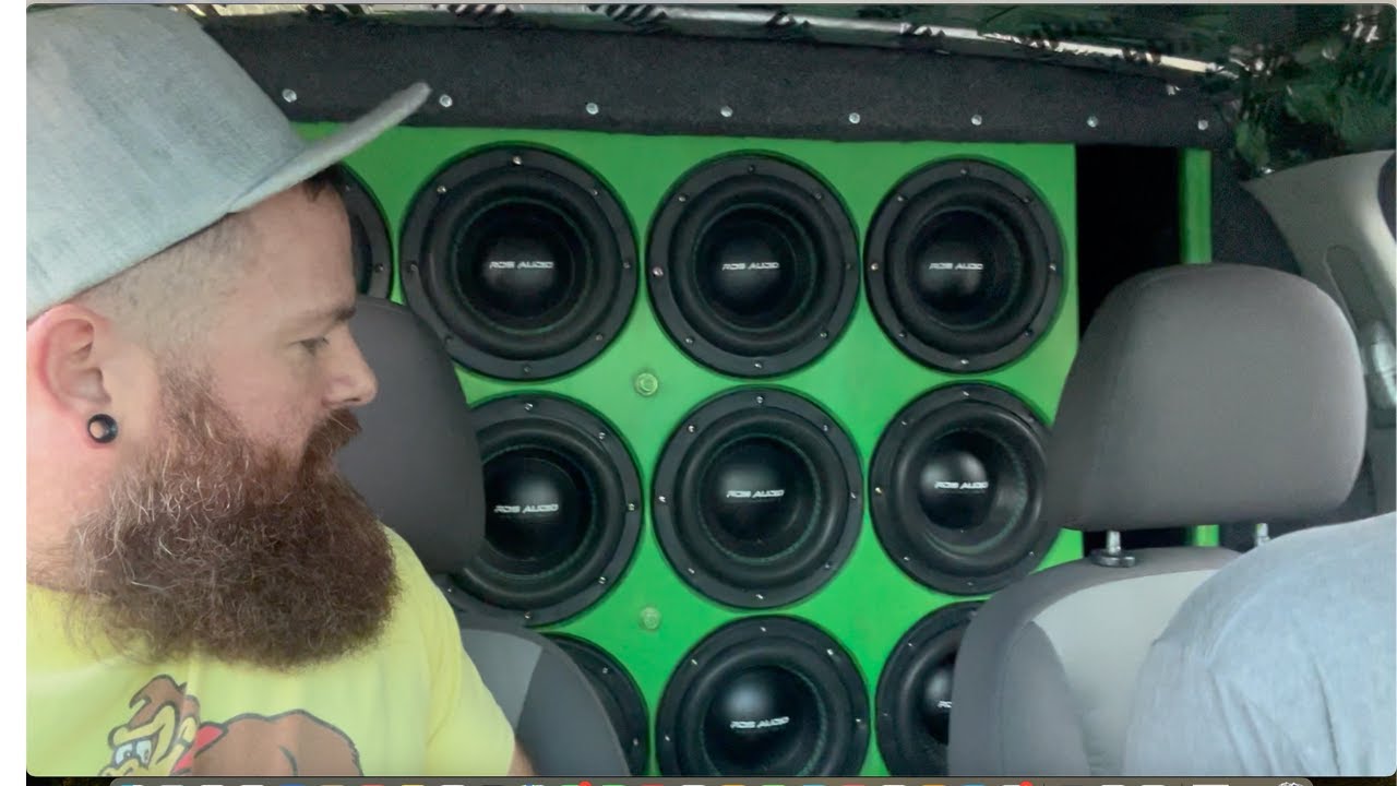 16 8 inch subwoofers in a Flat Wall. RDS audio - YouTube