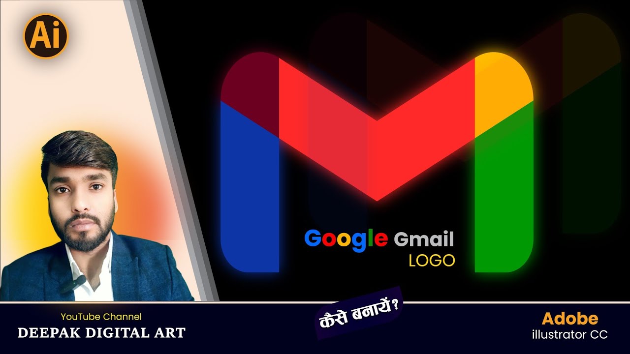 How to Gmail Logo Design in Illustrator | Easy Logo Design Tutorial for ...