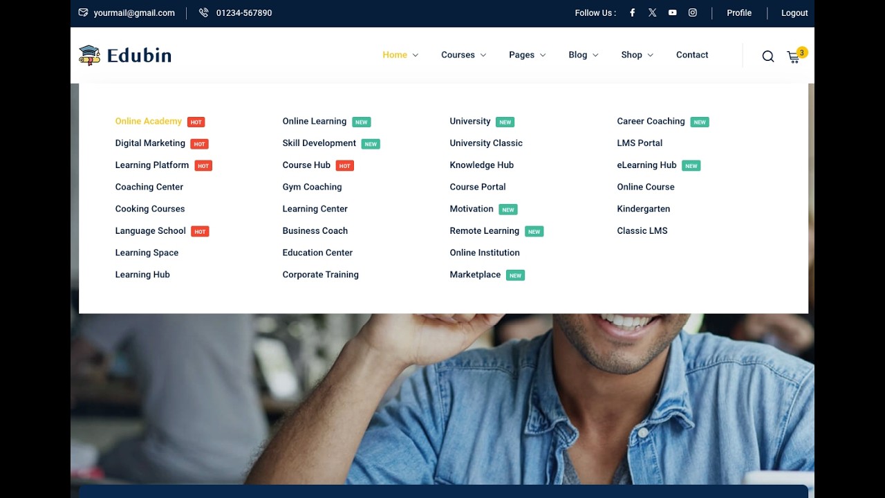 How to Create Mega Menu in WordPress with Edubin Themes - YouTube