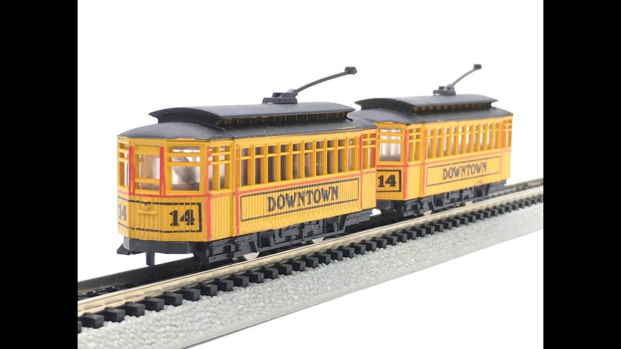 N Scale Model Power Downtown Electric Brill Trolley Demo - YouTube