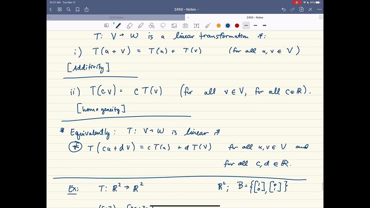 Introduction to Linear Transformations part 1 of 2 - YouTube