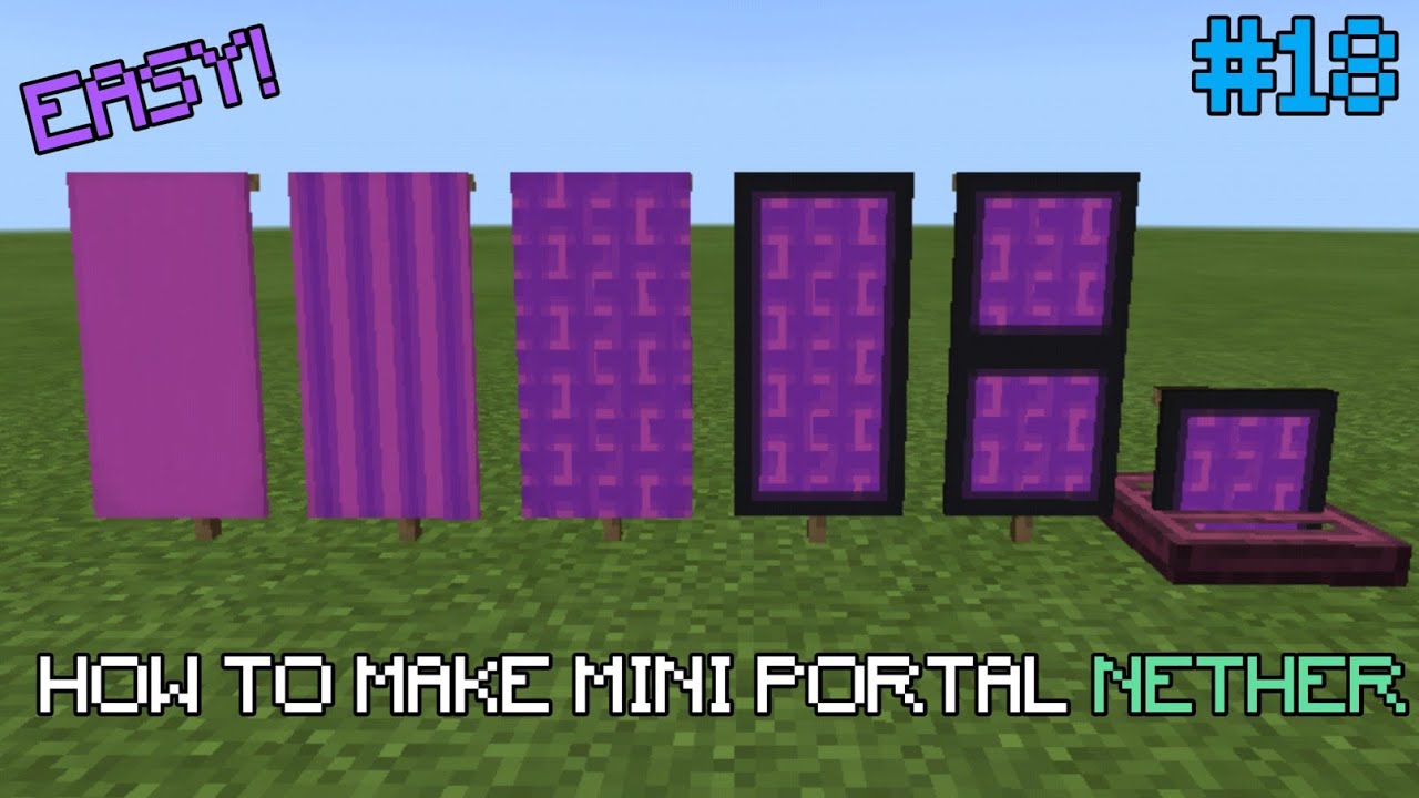 PORTAL MINI! CARA MEMBUAT PORTAL MINI NETHER MINECRAFT - YouTube