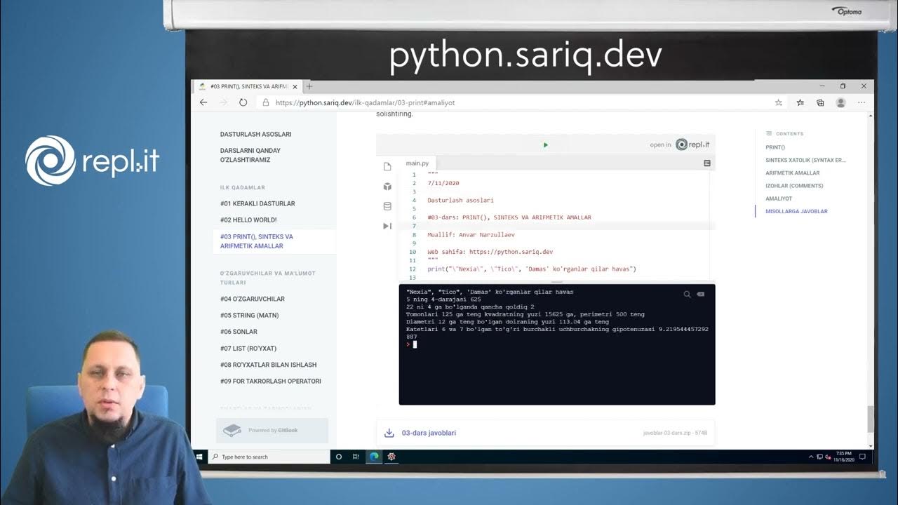 Pythonga kirish qism . MUALLIF: ANVAR NARZULLAYEV - YouTube