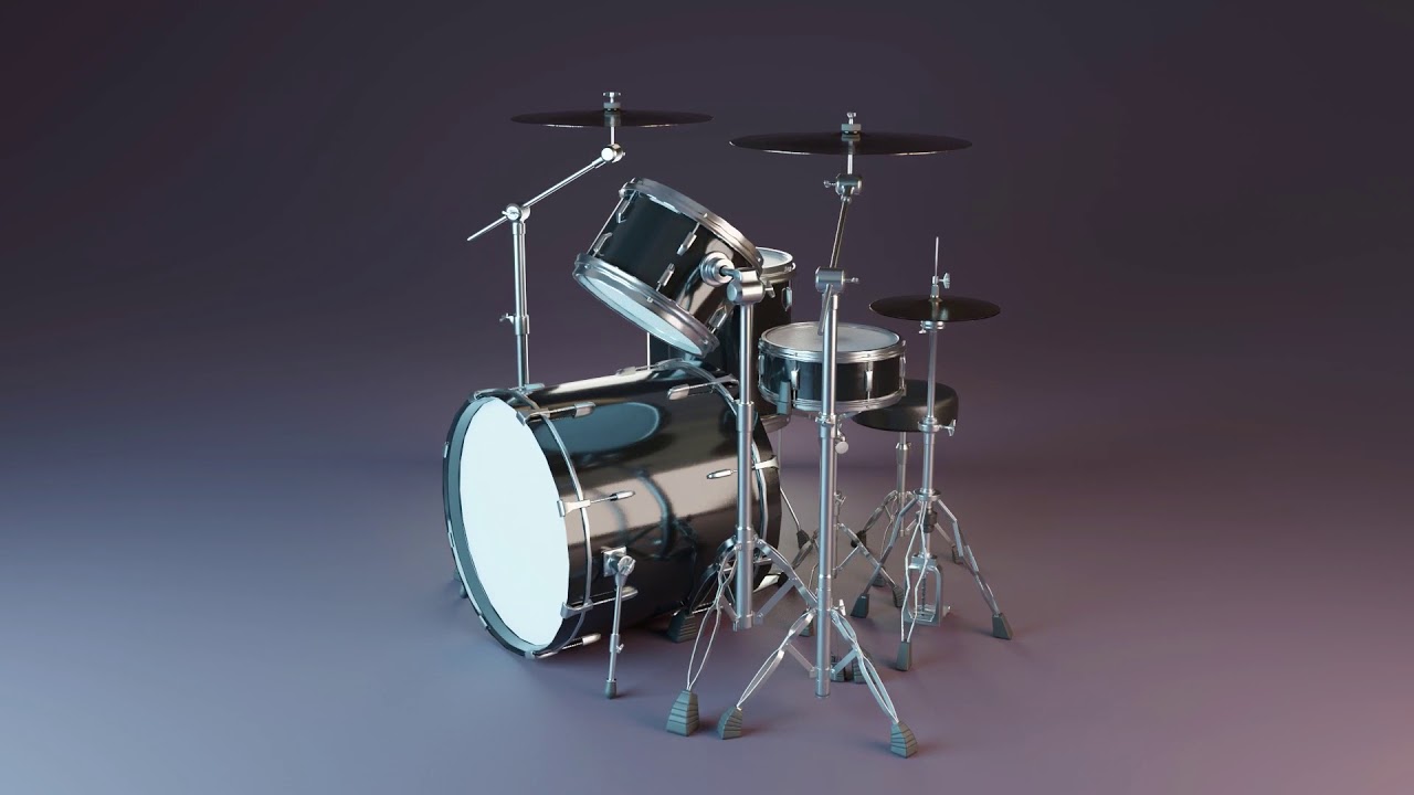 Drum Set Low Poly - YouTube