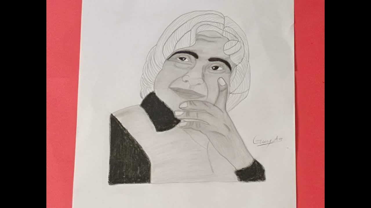 How to draw APJ Abdul Kalam step by step - YouTube