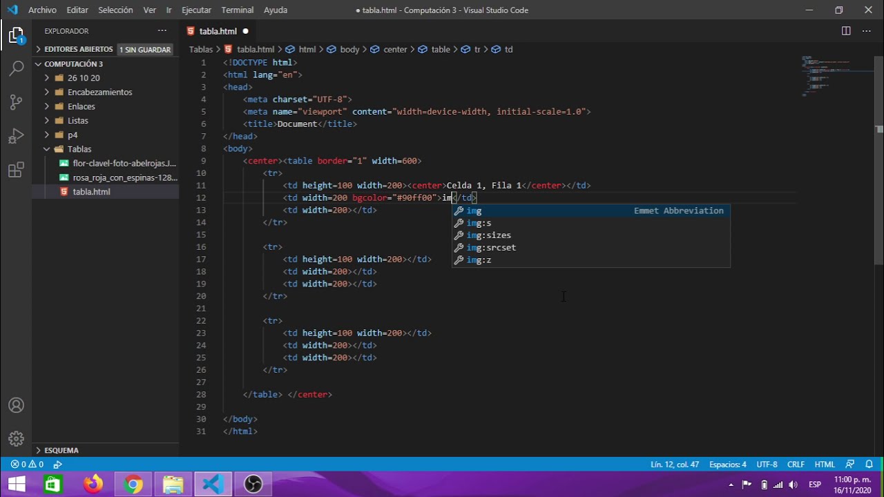 Tabla HTML - YouTube