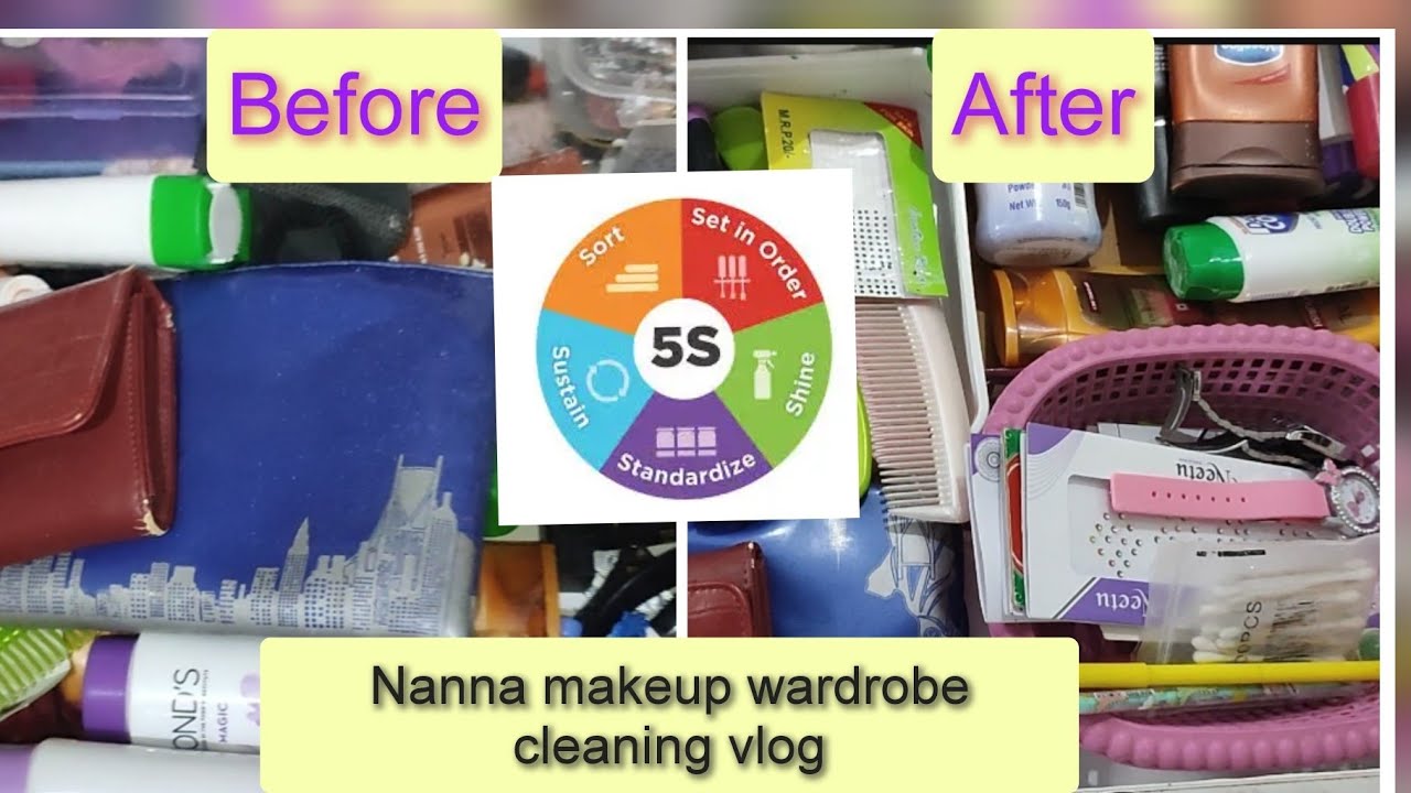 My wardrobe make up draw cleaning v log || v log || using 5S technique ...