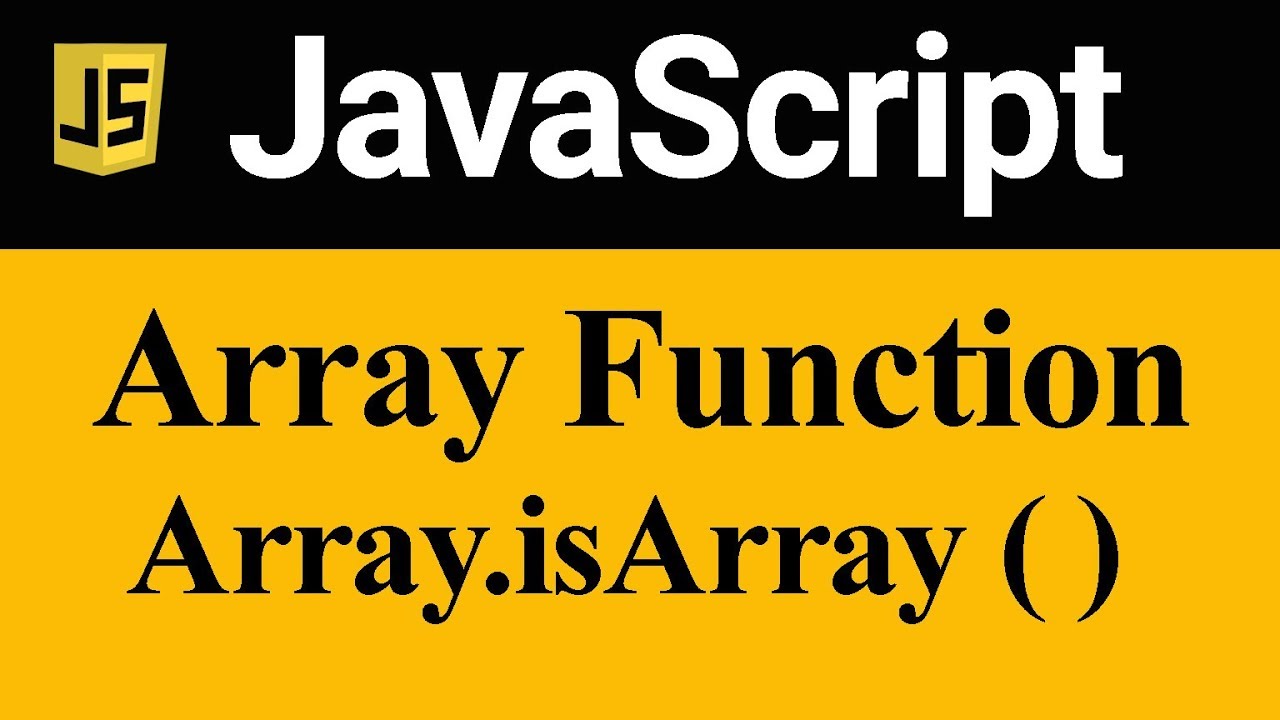 Arrayisarray Method In Javascript Hindi Youtube