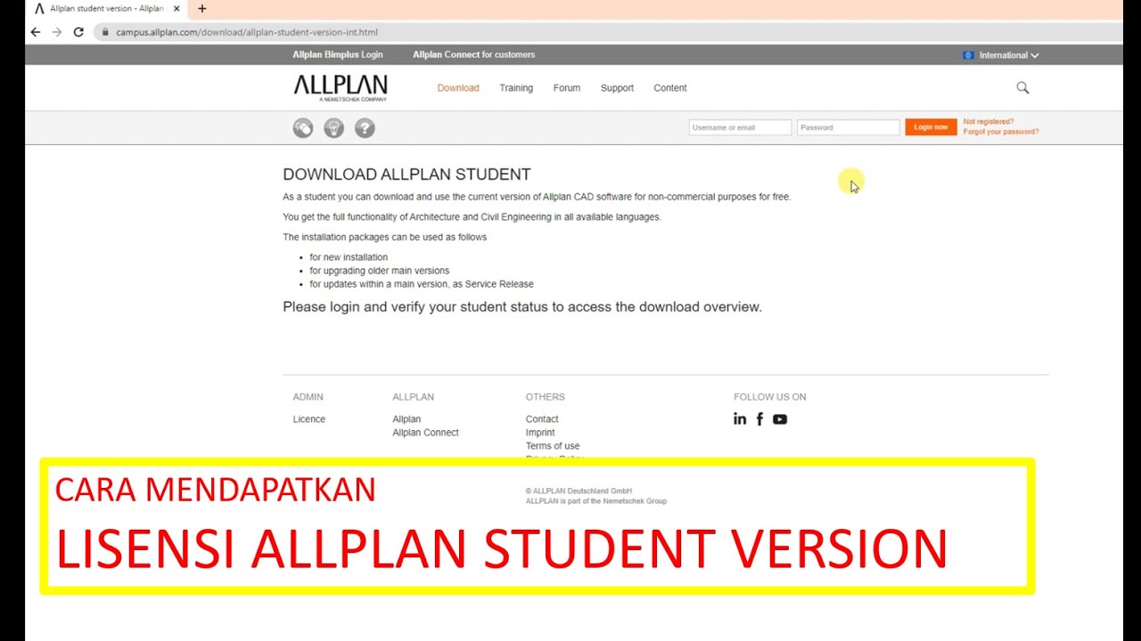 (1) Basic Allplan Tutorial - Cara Mendapatkan Lisensi Allplan Student ...