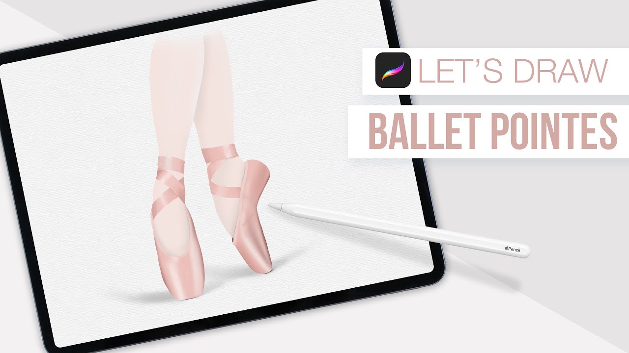 How to Draw Ballet Pointe Shoes in Procreate - YouTube