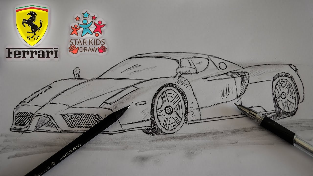 How to Draw a Ferrari Enzo - YouTube
