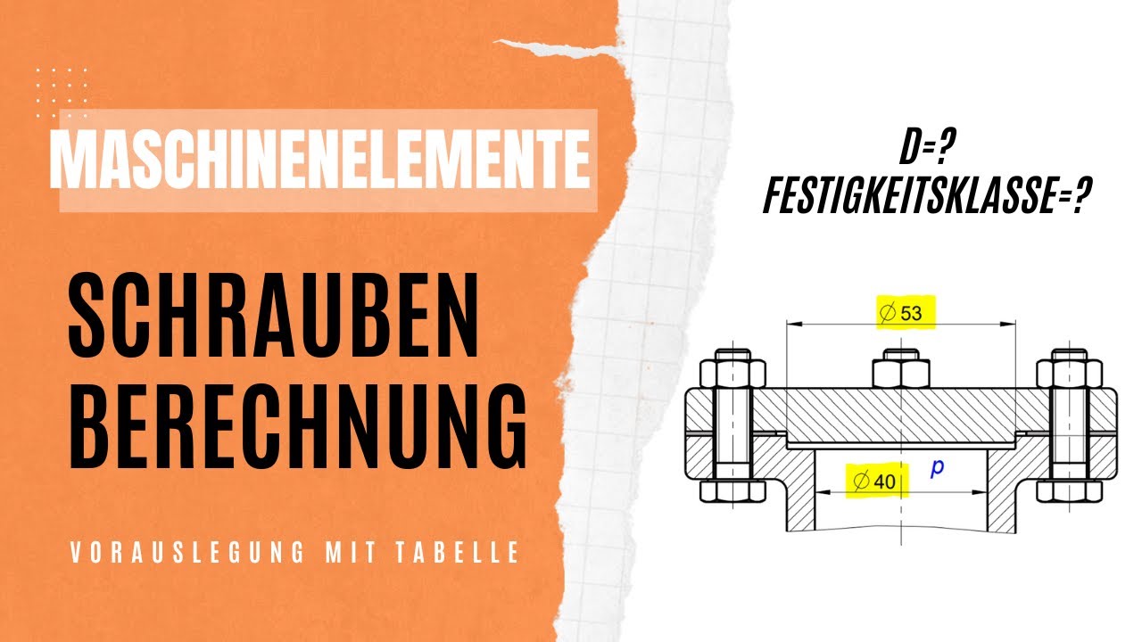 Schrauben Berechnen Vorauslegung Einer Schraubenverbindung