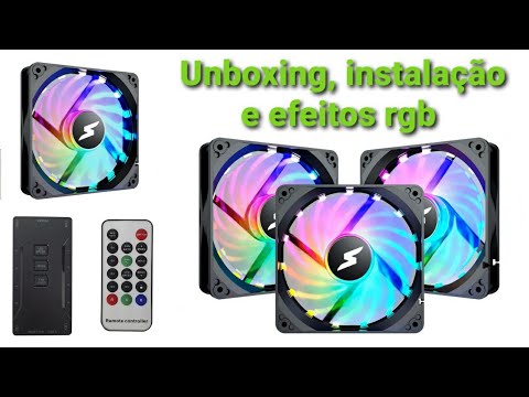kit com 3 fans still superframe sf-02 argb ( unboxing, instalação e ...