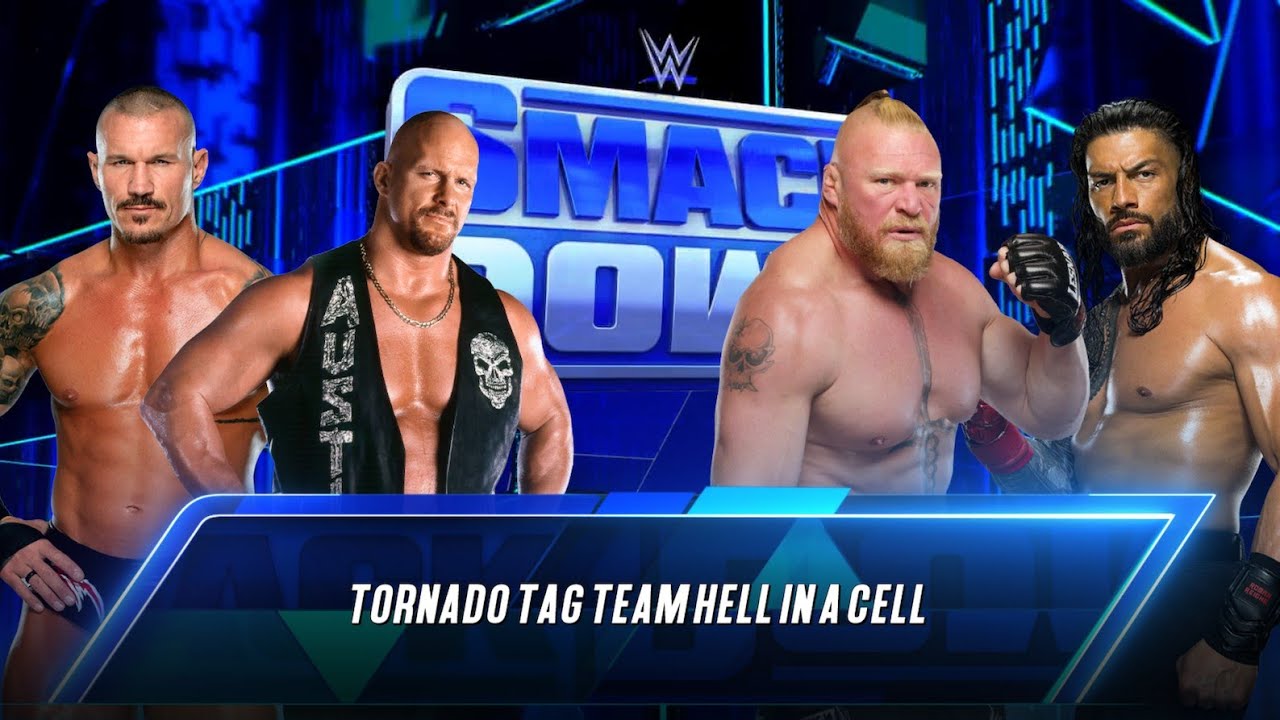 RANDY ORTON & STEVE AUSTIN VS BROCK LESNAR & ROMAN REIGNS - YouTube