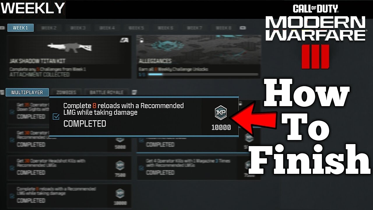 How To Complete 8 Reloads With A Recommended LMG While Taking Damage In ...