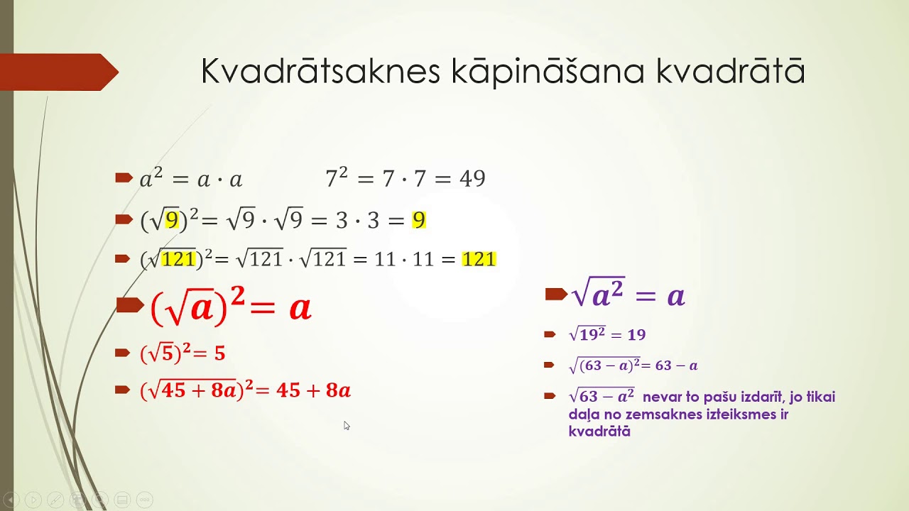 Darbības ar kvadrātsaknēm II - YouTube
