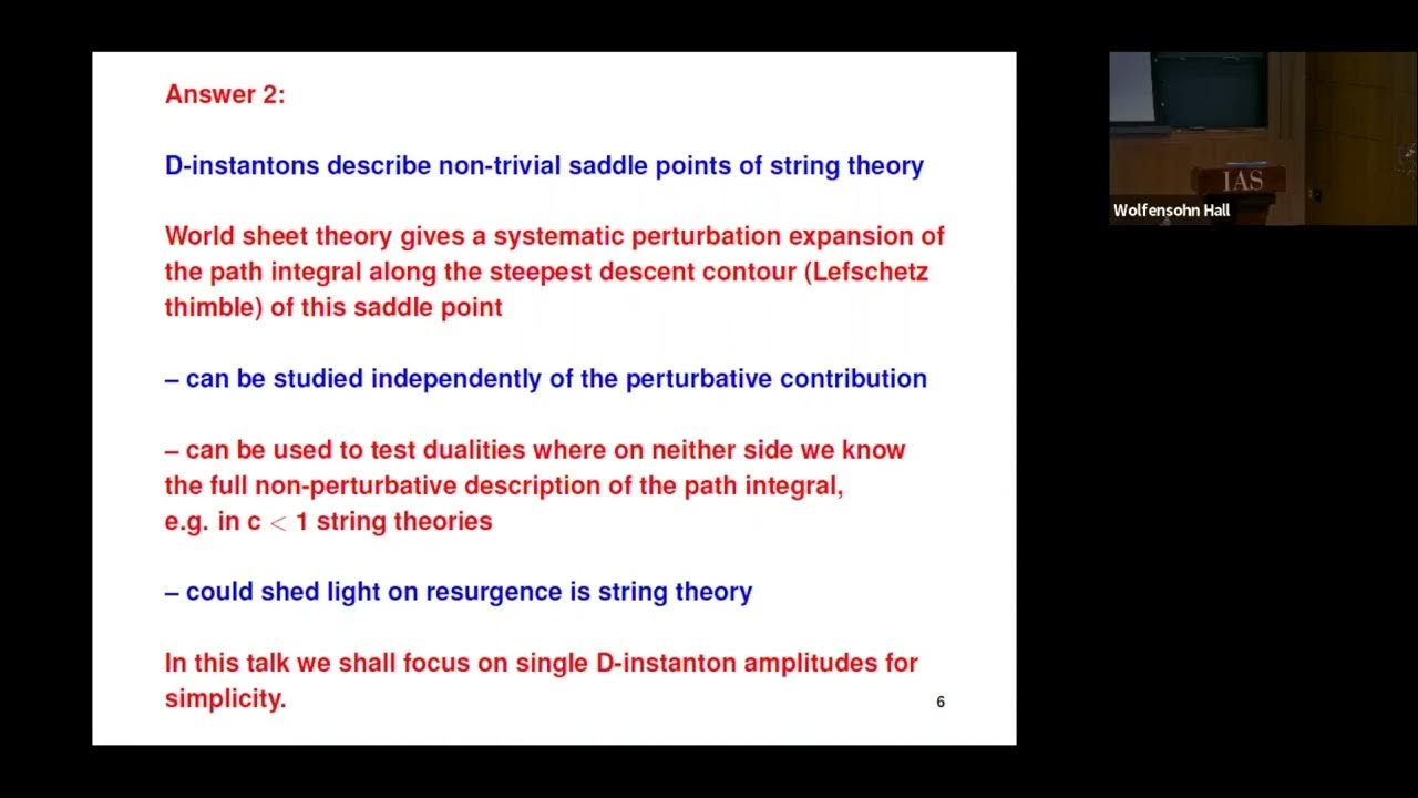 D-instanton Amplitudes in String Theory - Ashoke Sen - YouTube