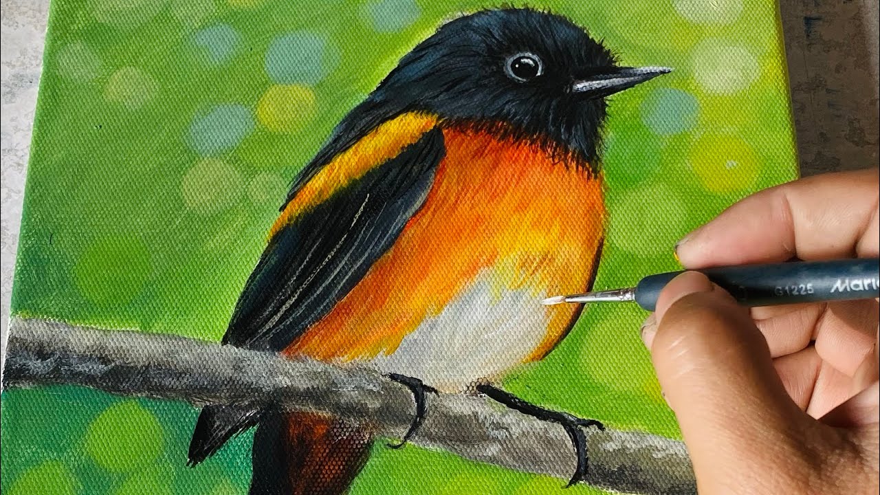 How to Paint a Bird / Acrylic Painting / Huy Hội Họa ART/ - YouTube