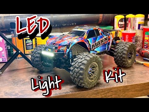 Traxxas Maxx light kit install. - YouTube