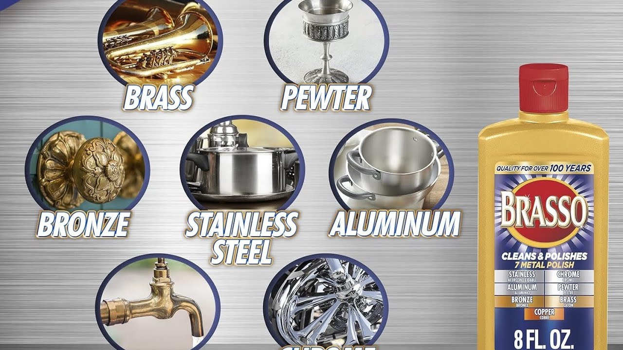 Brasso works on brass, copper, bronze, stainless steel and aluminum ...
