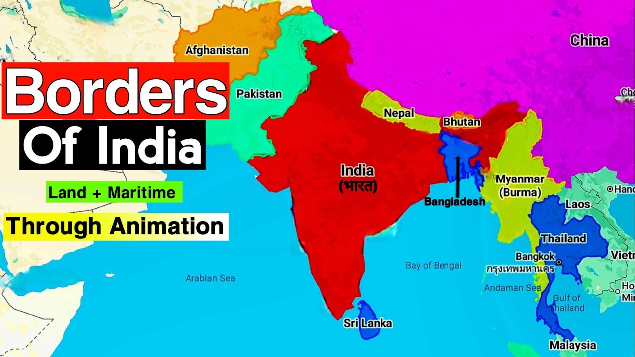 Borders of India Through Maps | Border Disputes of India | Boundaries ...