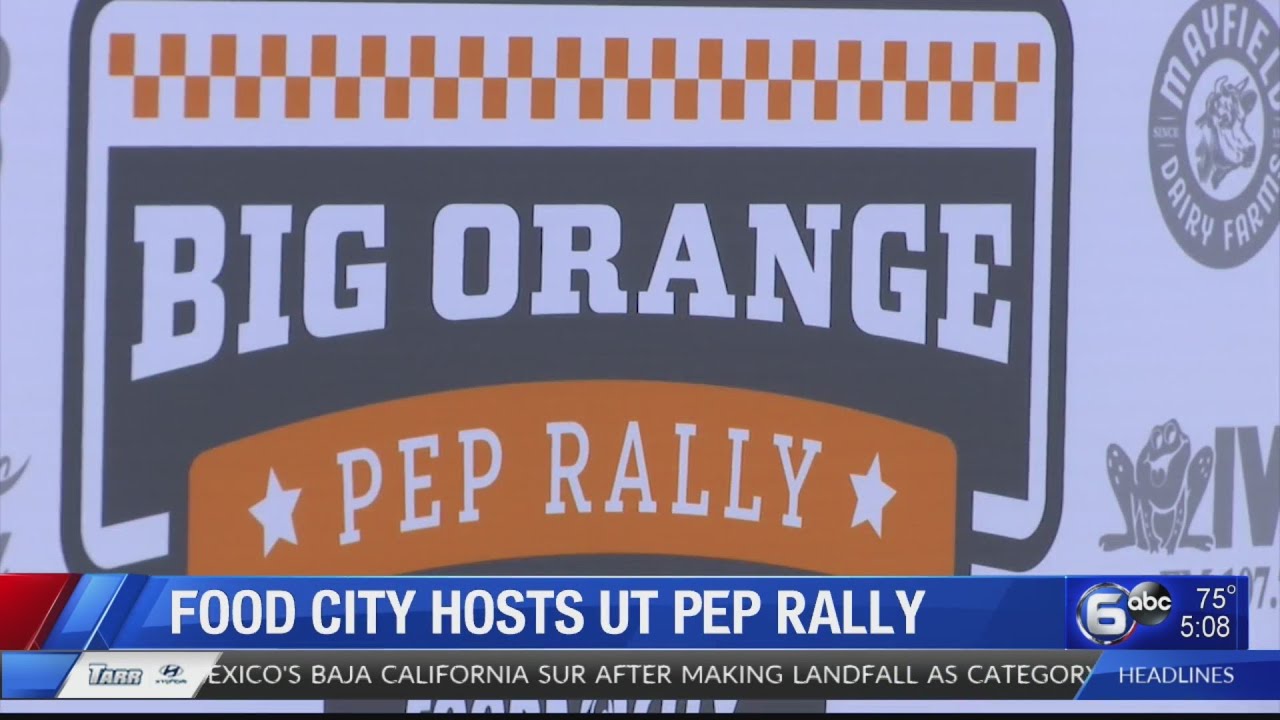 Food City hosts UT pep rally - YouTube