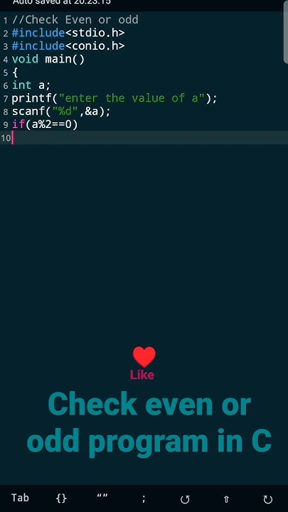 Check Even Number Or Odd Number Clanguage Shortvideo Explore Trending Coding Codinglife