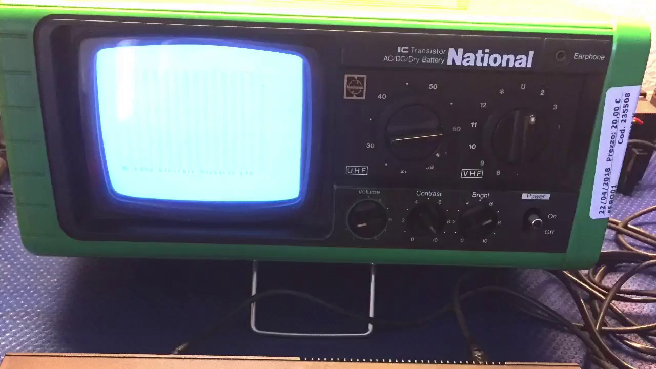 Portable B/W CRT TV NATIONAL TR-525EU with ZX Spectrum - YouTube