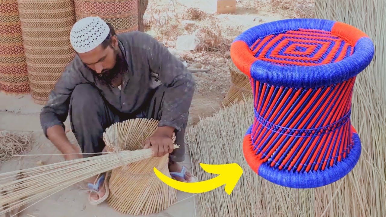 Bamboo Stool Making Step By Step | Cane Stool | Reed Stool Making by ...