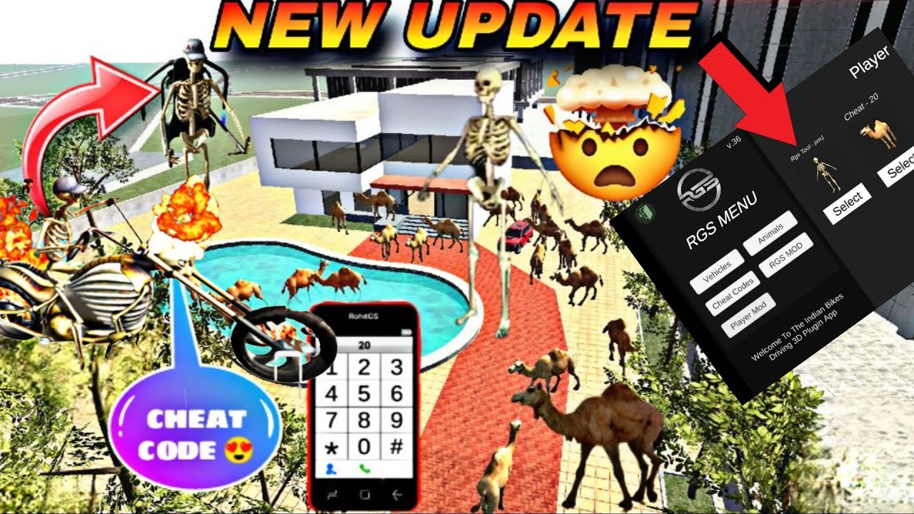 FINALLY INDIAN BIKE DRIVING3D KA NEW UPDATE AGAYA NEW GHOST CHARACTER+CAMEL CHEAT CODE ||ANKIT ...