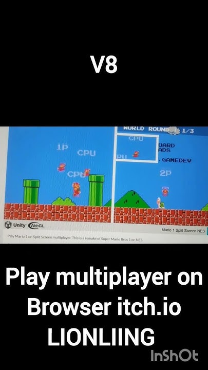 v8 Mario 1 Split Screen NES HTML5 - Link in Description -- 3 jan 2024 #gaming #unity # ...