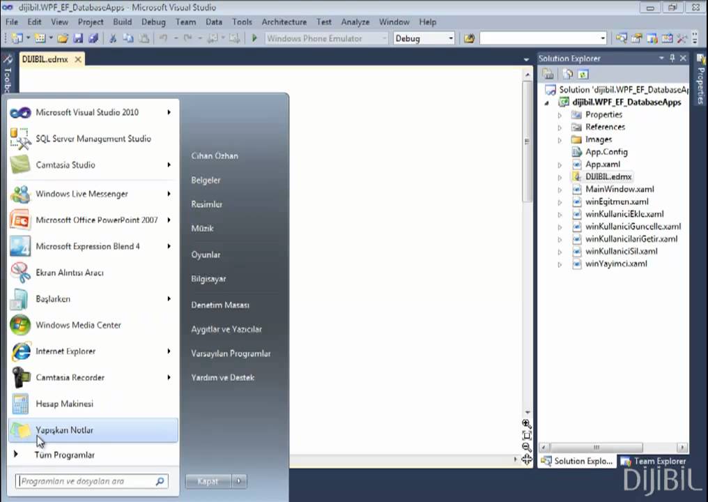 Wpf Ve Entity Framework Kursu Entity Model Youtube