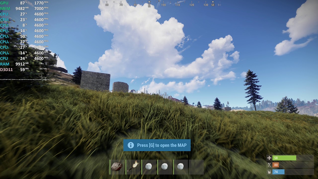 Rust on GeForce RTX 2080 Ti and Intel i7-9700K - Gameplay Benchmark ...