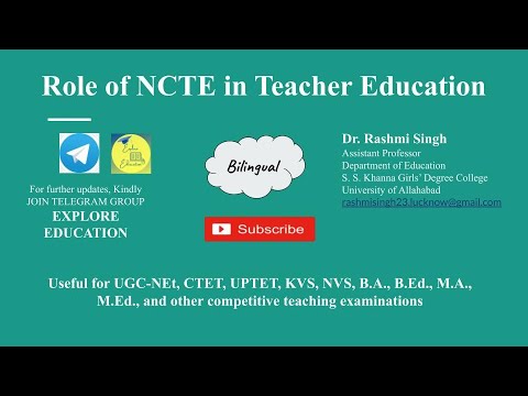 Role of NCTE in Teacher Education - YouTube