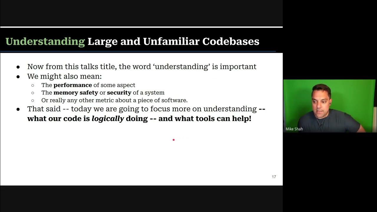 Understanding large and unfamiliar codebases - Mike Shah - San Diego C++ meetup #75 - YouTube