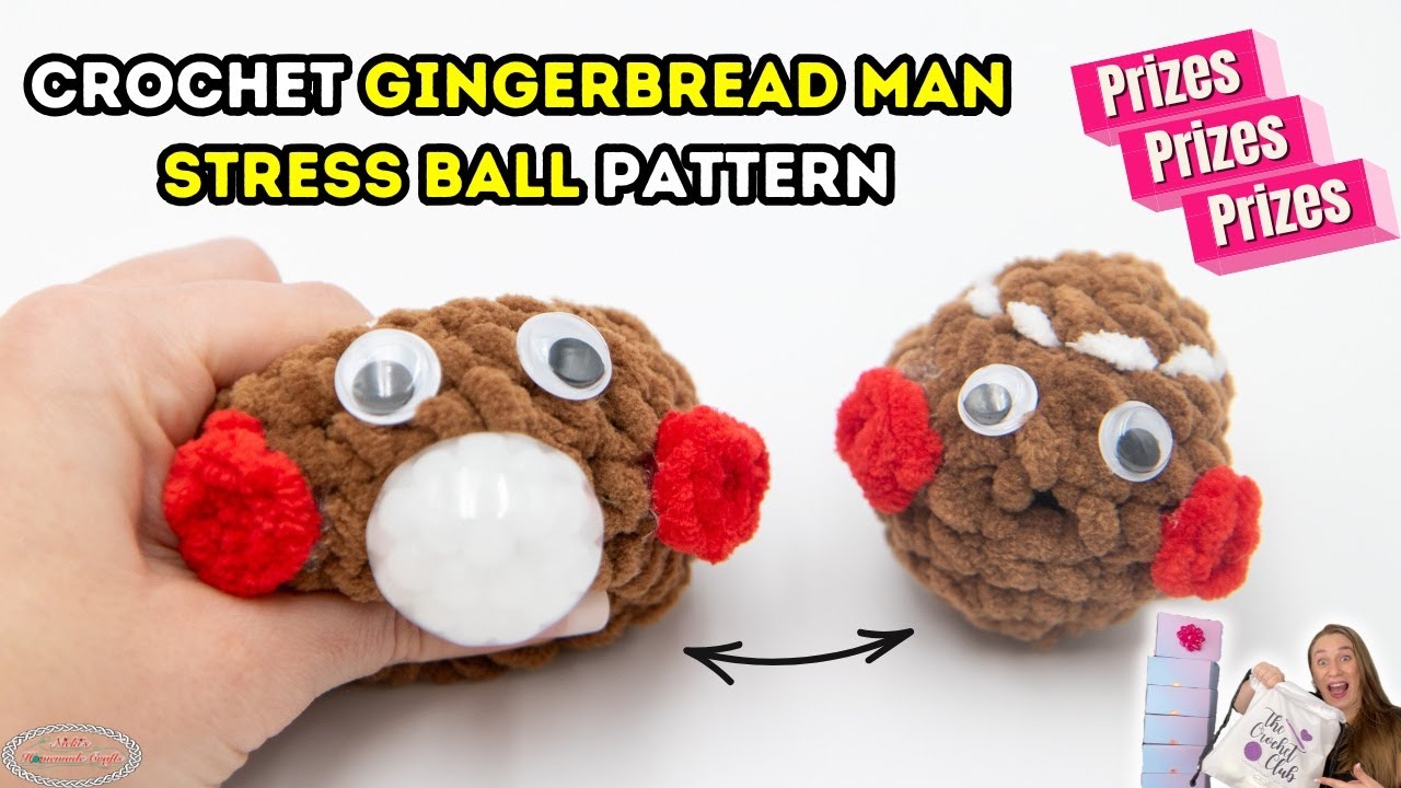 Need to Fidget? Crochet the CUTEST Gingerbread Man Stress Ball FREE ...
