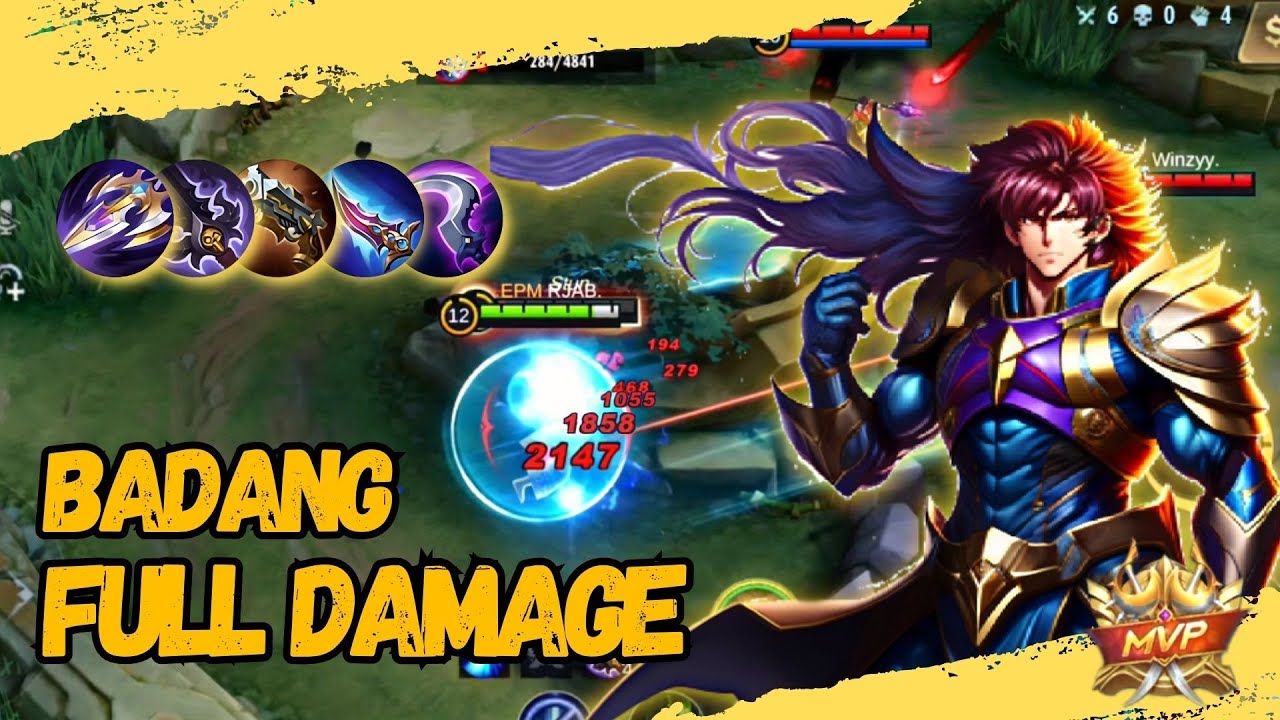 KASIH PAHAM BUILD BADANG FULL DAMAGE !! NEW EMBLEM DAN BUILD BADANG ...