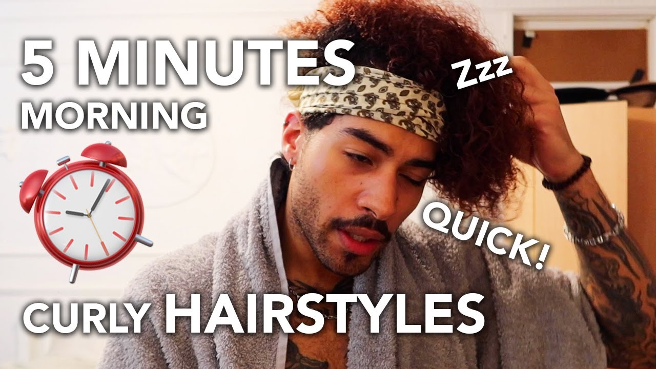 5 MINUTES Morning curly HAIRSTYLES - YouTube