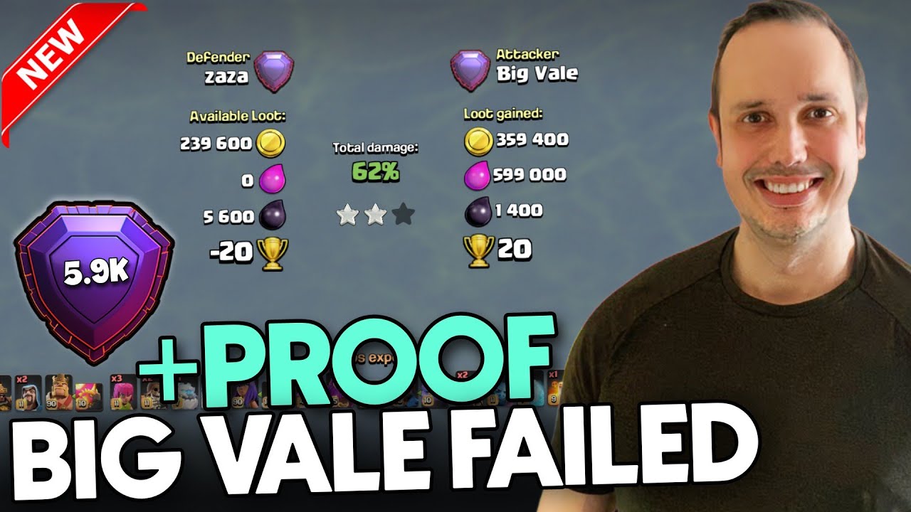 Big Vale Failed ! +5.9k Trophy Player Failed Most Powerful TownHall-15 ...