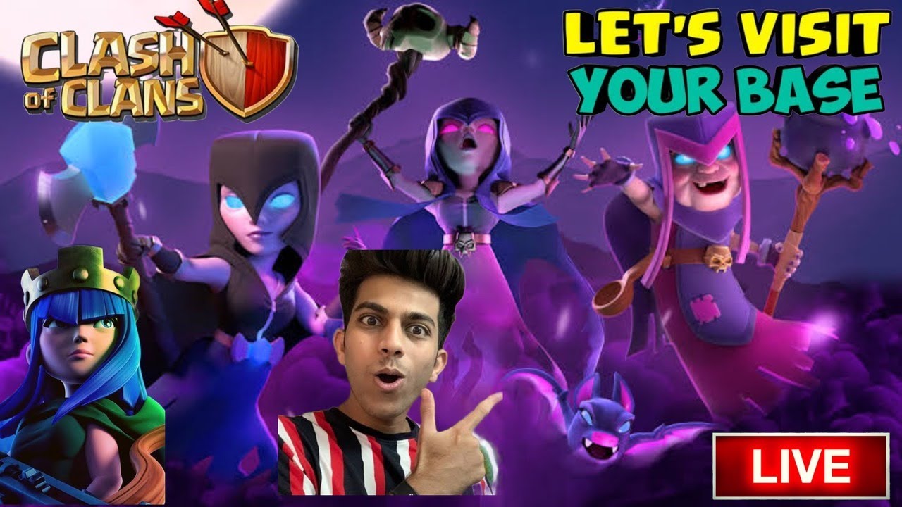 🔴 LIVE || Clash of clans live || lets visit your base || Captain Cold ...