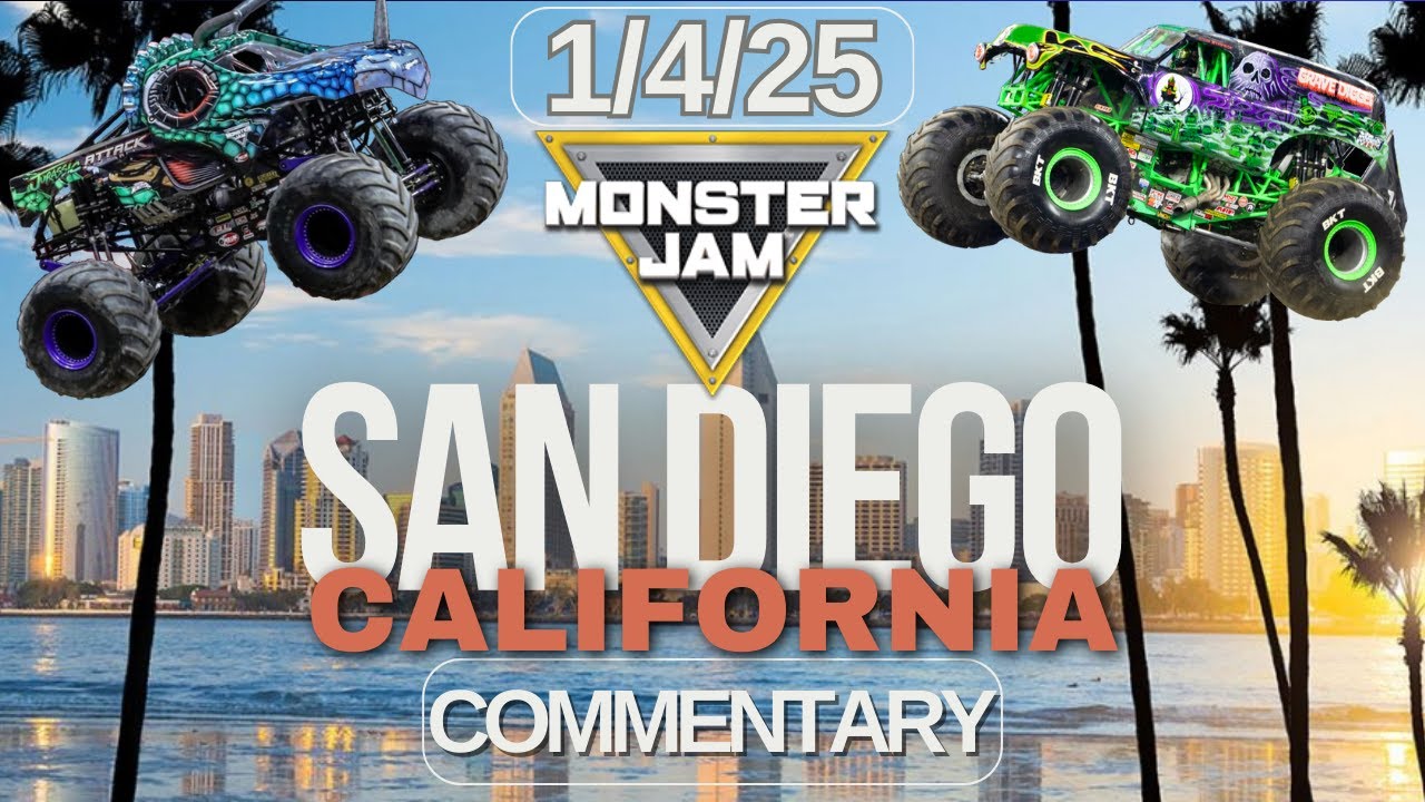 MONSTER JAM MAYHEM! Monster Jam San Diego 1 2025 Commentary - YouTube