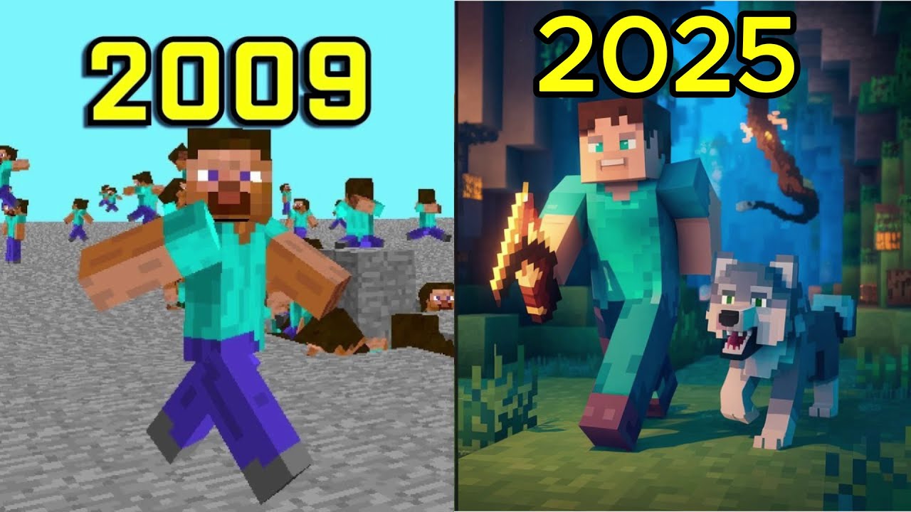 Minecraft Evolution from 2009 to 2025 - YouTube