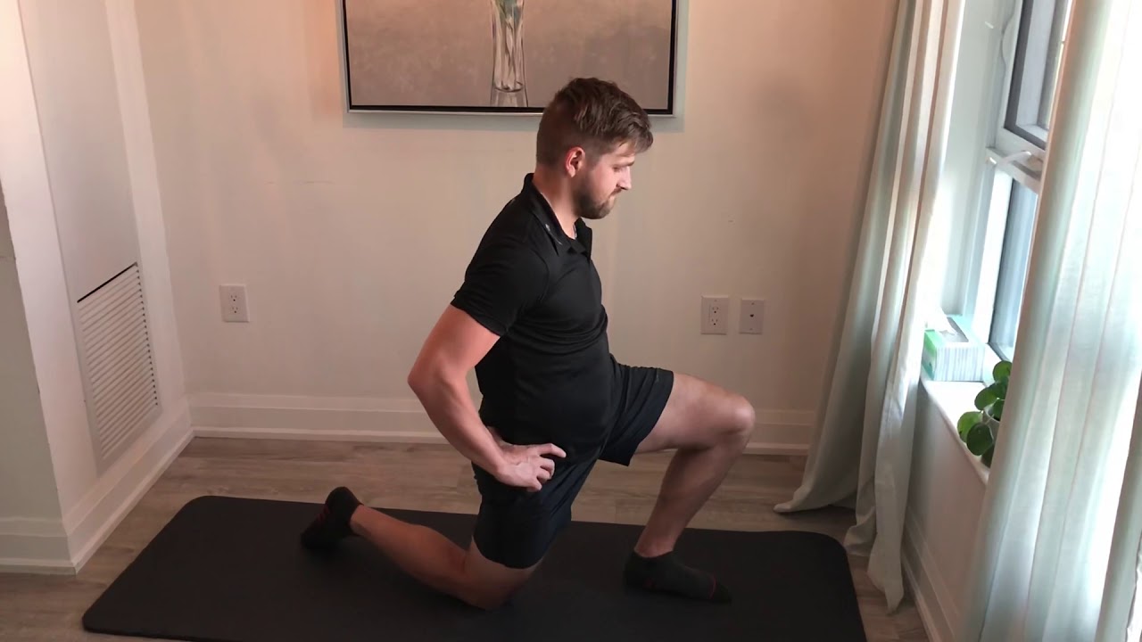 Half-Kneeling Active Hip External Rotation TFL Mobilization - YouTube