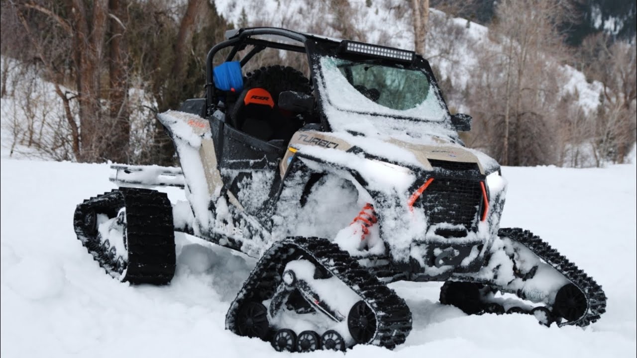 Testing RZR XP Turbo With Kimpex WSS4 Snow Tracks - YouTube