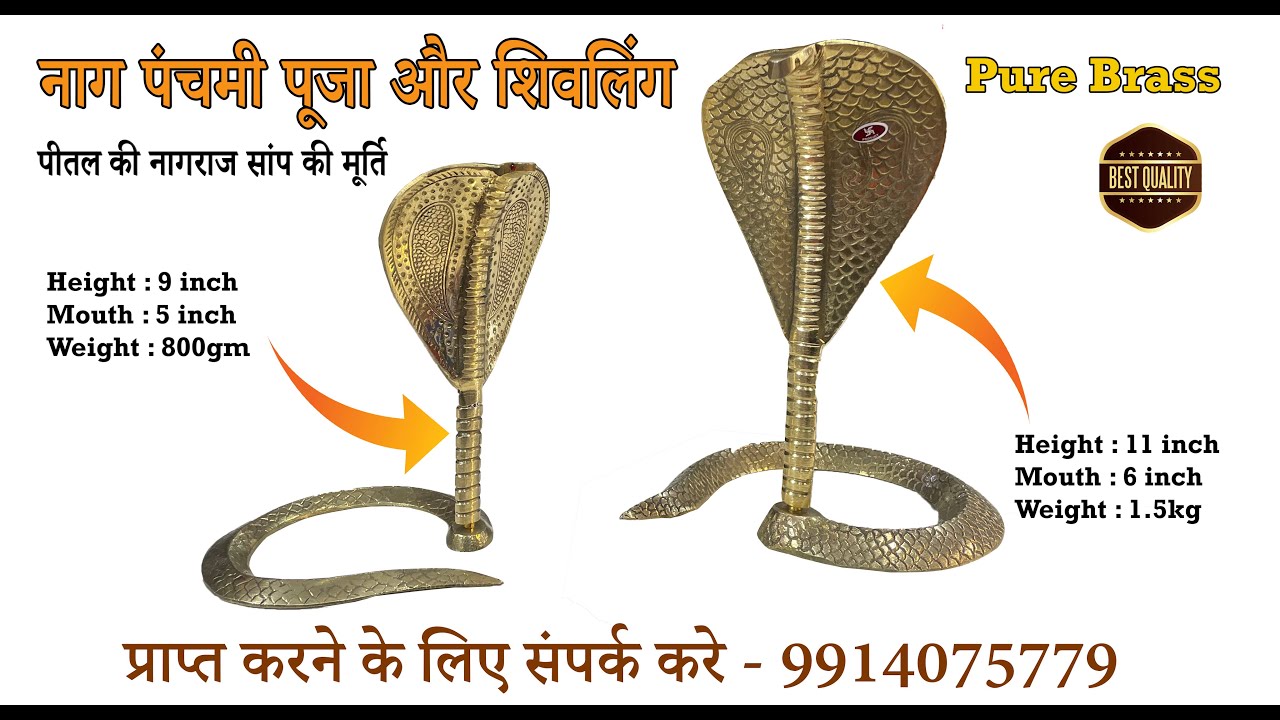 Handicraft Brass Nagraj Snake Idol Statue Shesh Nag for Nag Panchami ...