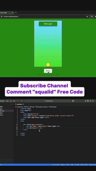 Squid Game: Red Light Green Light | HTML, CSS & JavaScript Game Development #coding #python ...