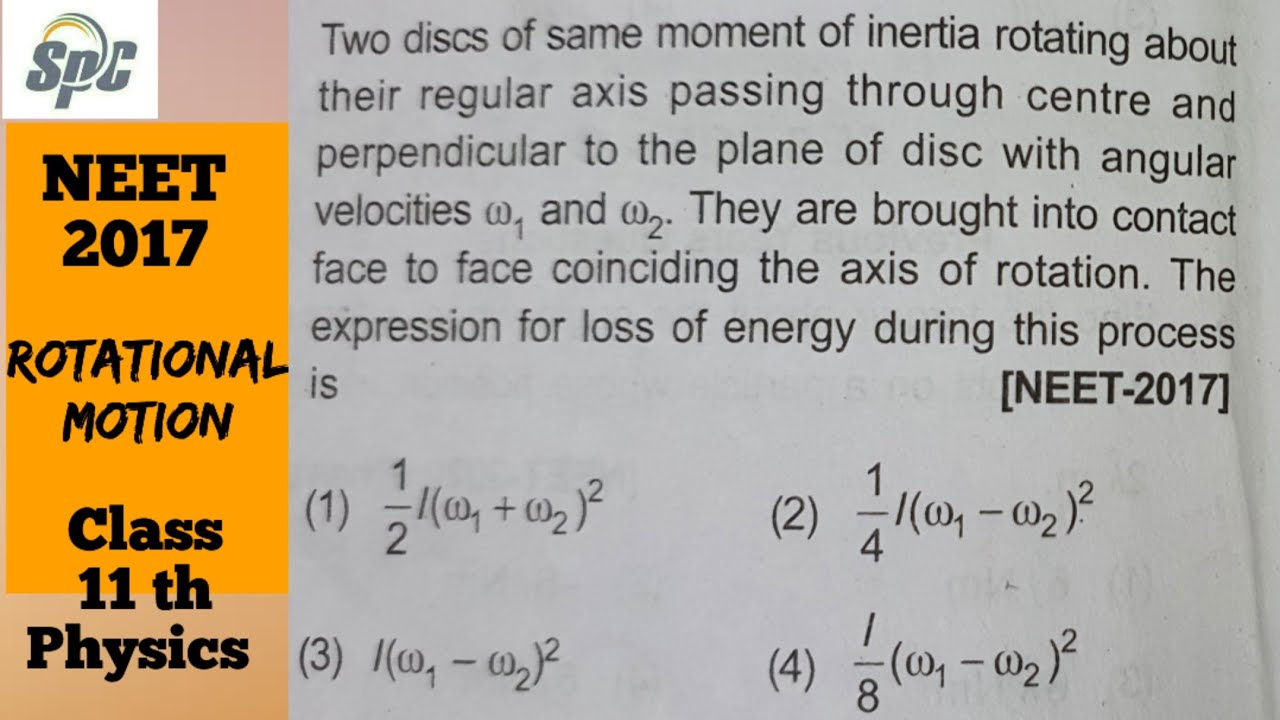 Two discs of same moment of inertia rotating about their regular axis ...